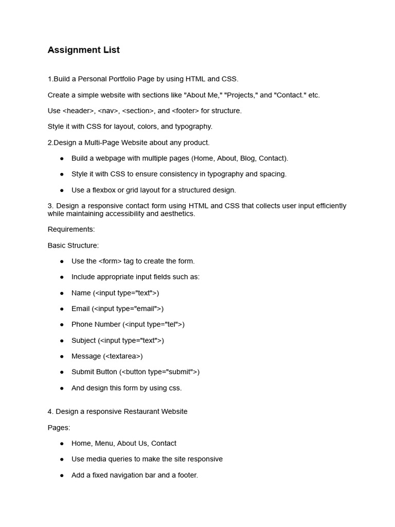 Web Development Assignment Guide | PDF