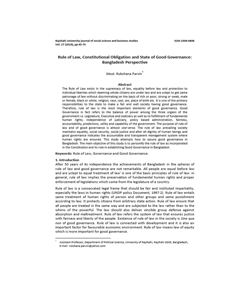 Rule of Law Constitutional Obligation and State of | PDF | Rule Of Law ...