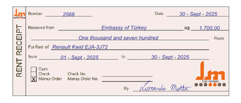 Receipt Turkey 09-2025 | PDF