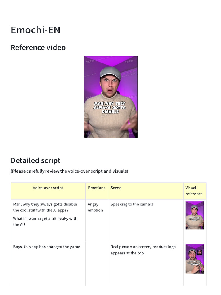 Detailed Emochi Script | PDF