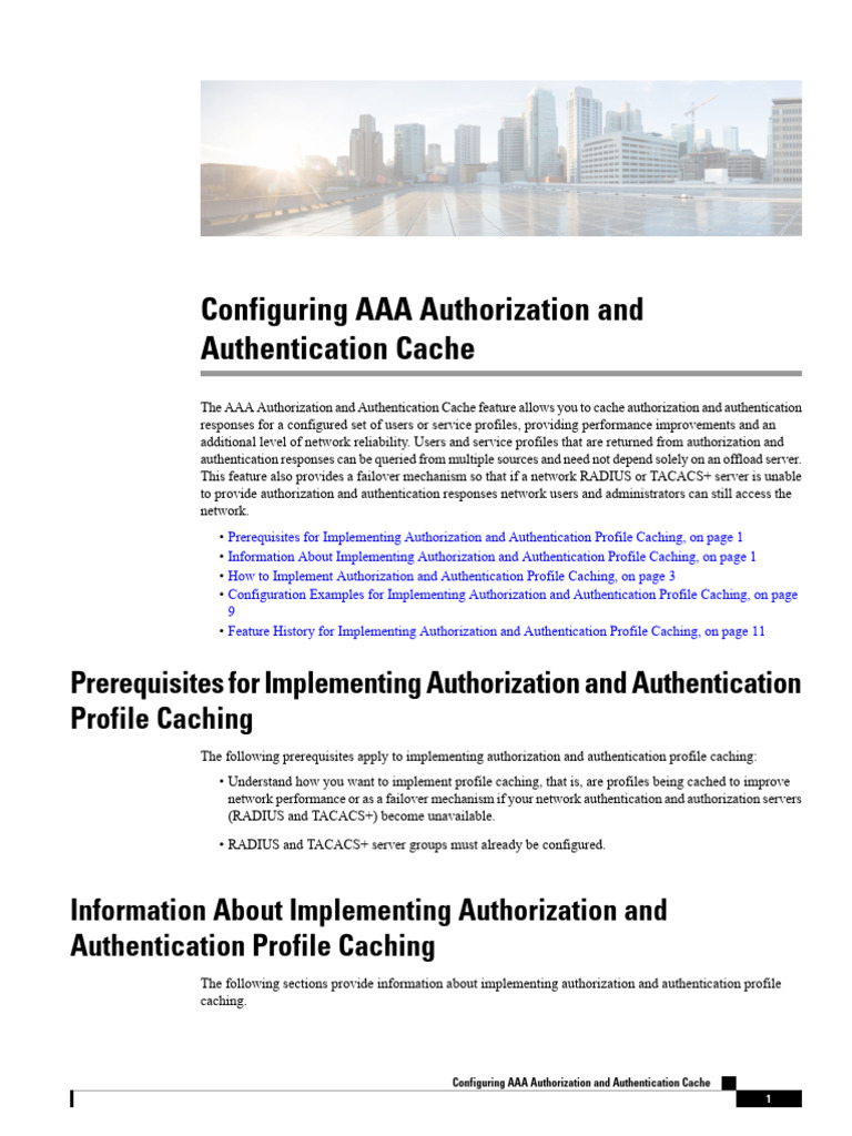 Configuring Aaa Authorization and Authentication Cache | PDF | Radius | Computing