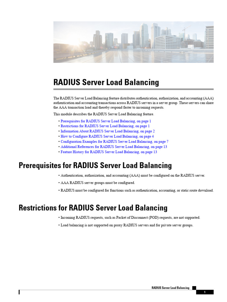 Radius Server Load Balancing | PDF | Radius | Load Balancing (Computing)