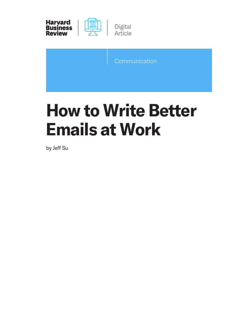 2021 08 How To Write Better Emails at Work | PDF | Copyright