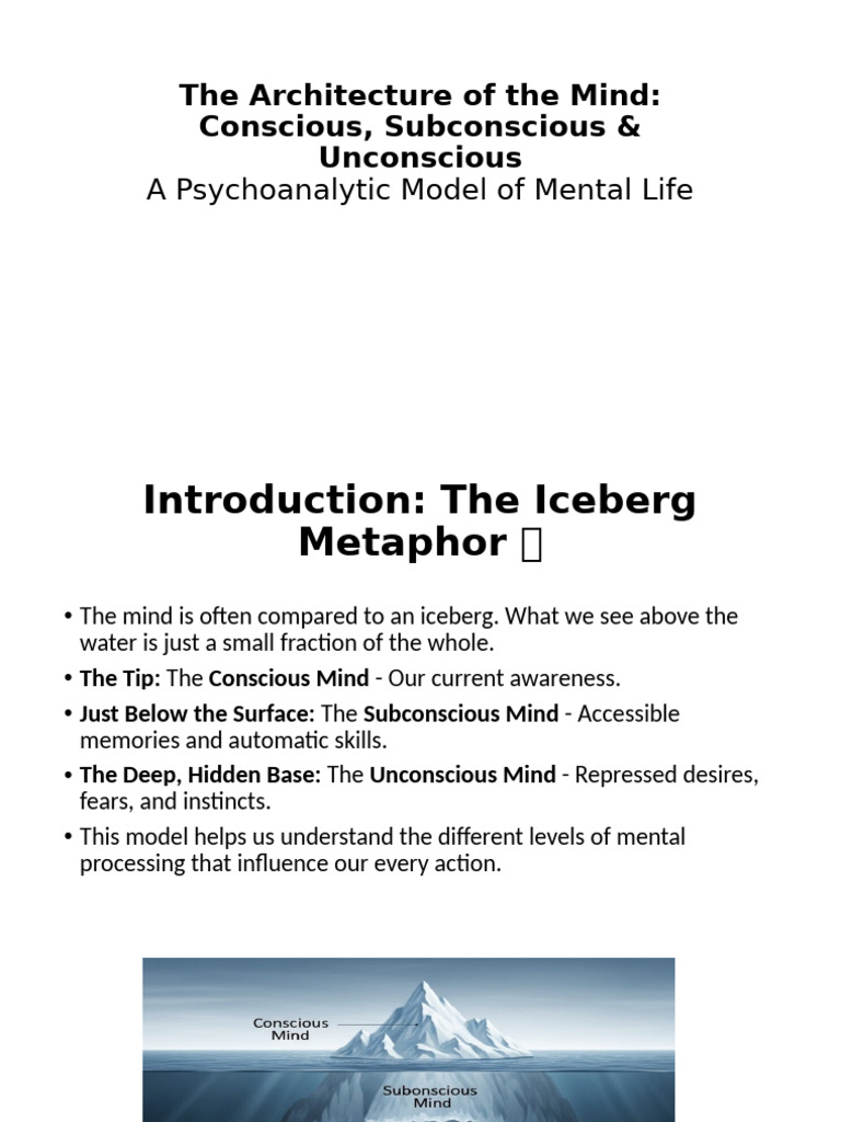 Emotion in Mental Life Model | PDF | Mind | Unconscious Mind