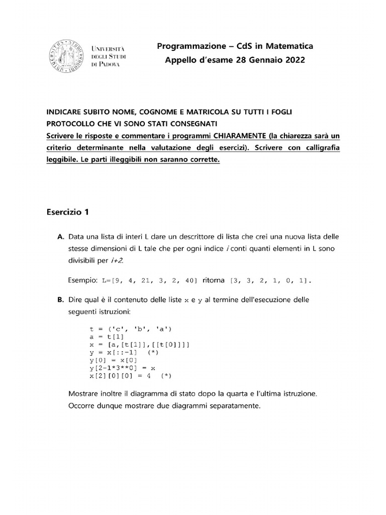 Appelli Python 2022 | PDF