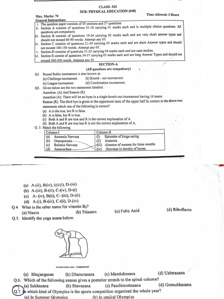 Physical Education Xii 2025-26 Set - 01 | PDF