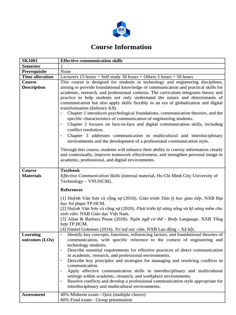 Effective Communication Skills Course | PDF | Communication | Learning