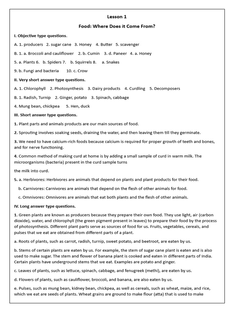 STD 6 Ls 1 Notes.1745910196 | PDF | Foods | Chickpea