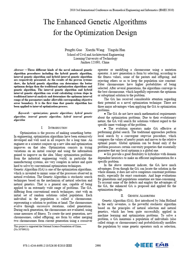 Guo2010 | PDF | Mathematical Optimization | Genetic Algorithm