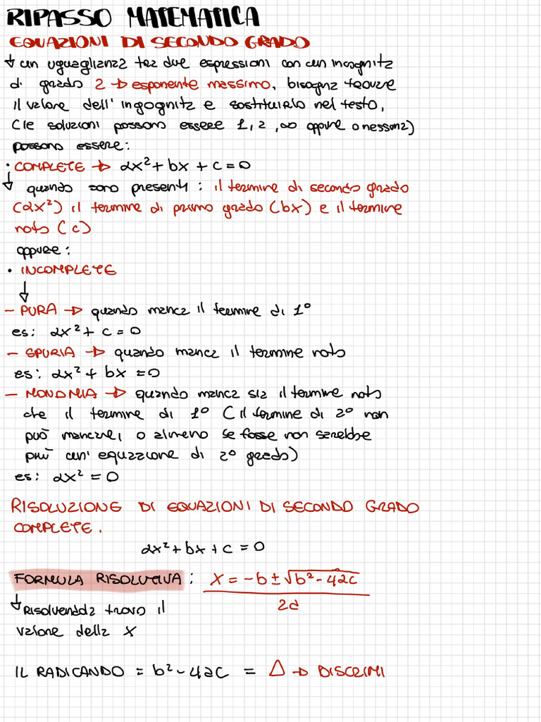 Ripasso Matematica 1 Quadrimestre | PDF