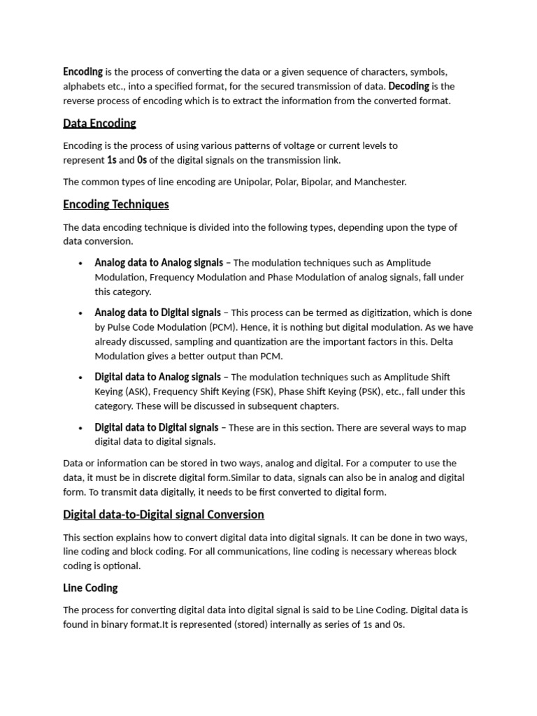 Signal Encoding Techniques | PDF | Digital Signal | Computer Engineering