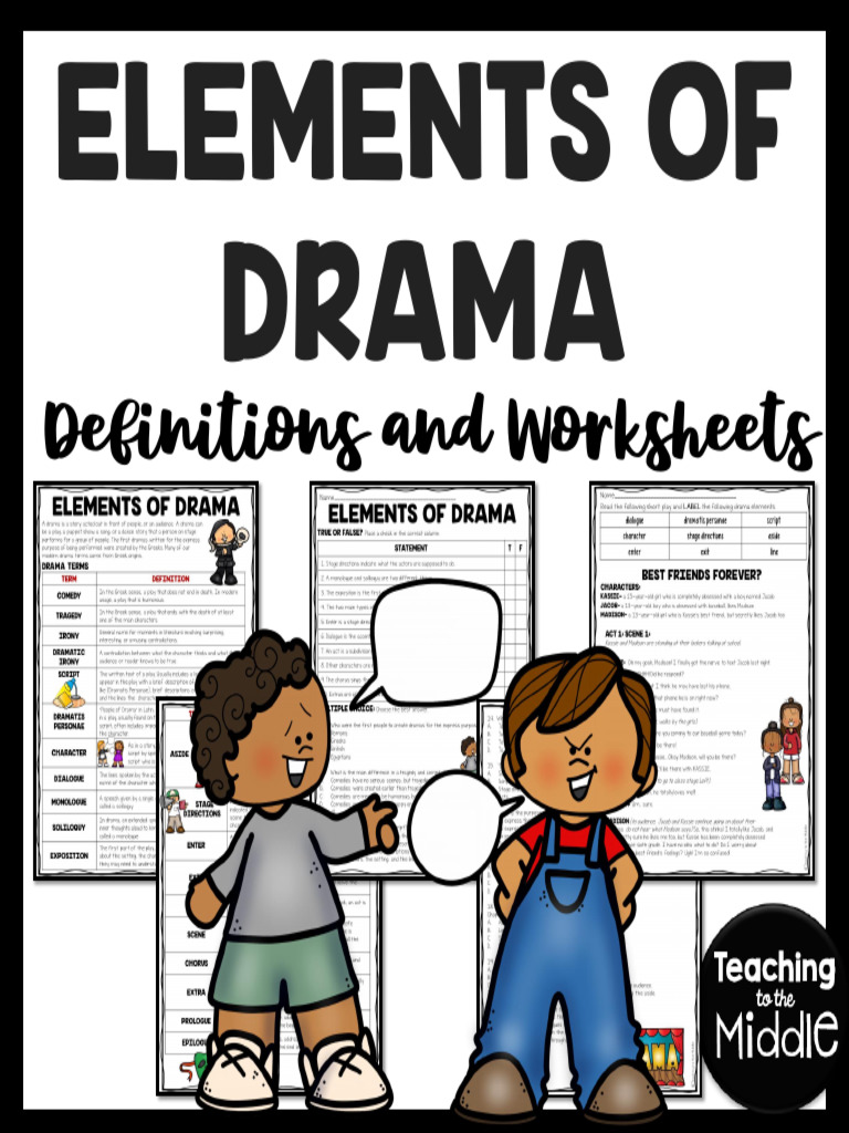 Elements of Drama: Definitions and Worksheets | PDF