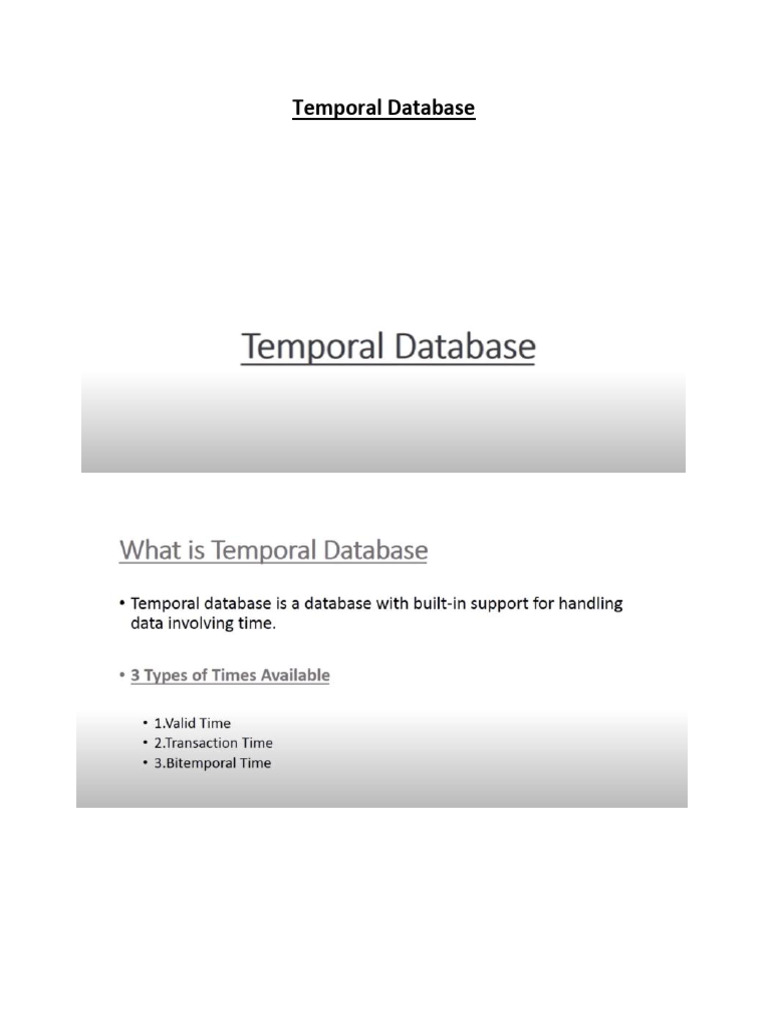 Lec-04 Temporal Database | PDF