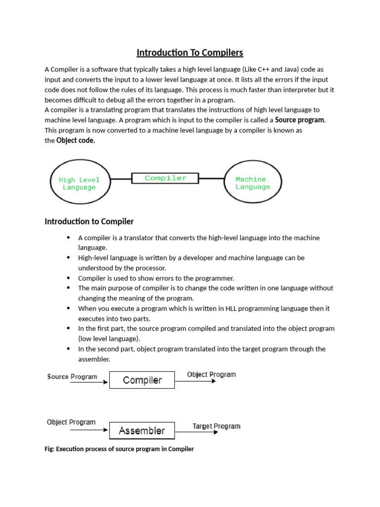 Introduction To Compilers | PDF | Parsing | Compiler