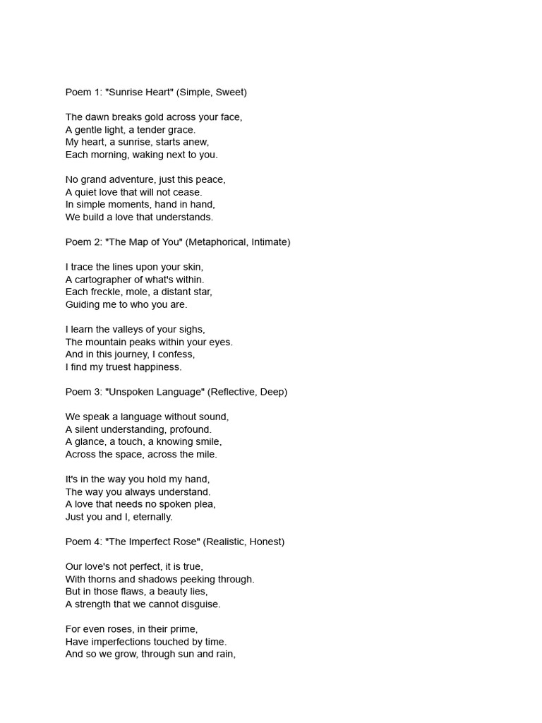 Romantic Poems Celebrating Love | PDF