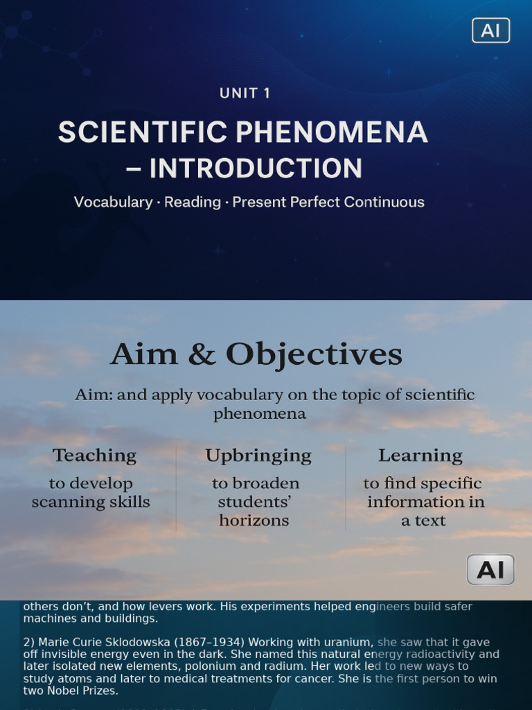 Scientific Phenomena - Introduction | PDF | Radioactive Decay | Marie Curie