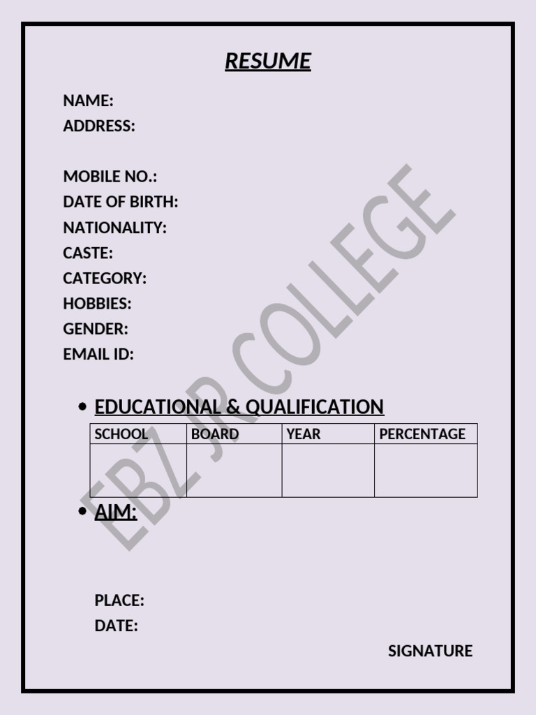 Ebz 11th Sop1 Resume | PDF