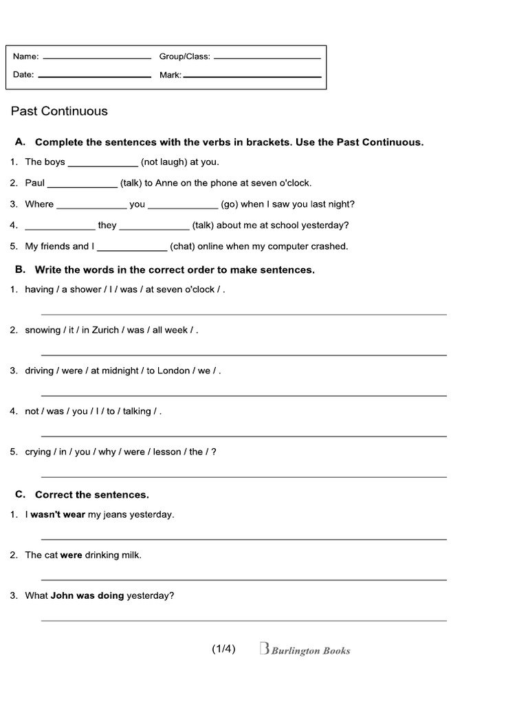 1-Past Cont. | PDF