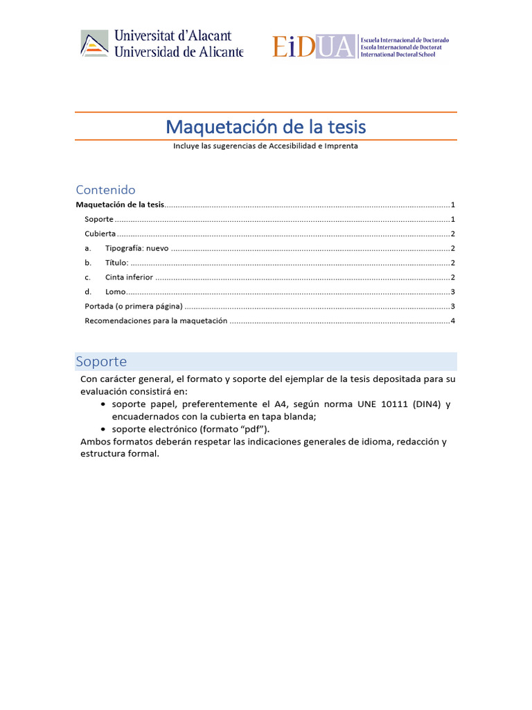 Guia para La Presentacion de La Tesis Doctoral | PDF | Tipografía ...