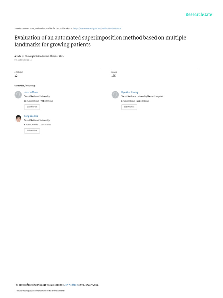 Automated Superimposition for Growth Evaluation | PDF