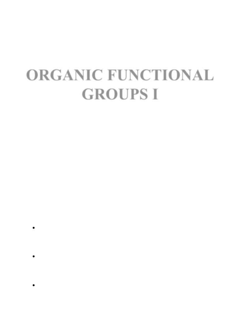 Lecture 5 - Organic Functional Groups I | PDF | Amine | Alkane