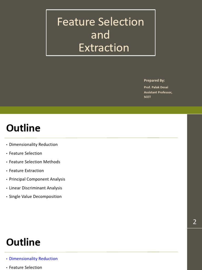 Module 2 Feature Selection and Extraction | PDF | Principal Component Analysis | Machine Learning