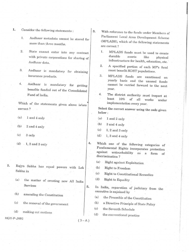 CSP 2020 GS Paper-1 | PDF