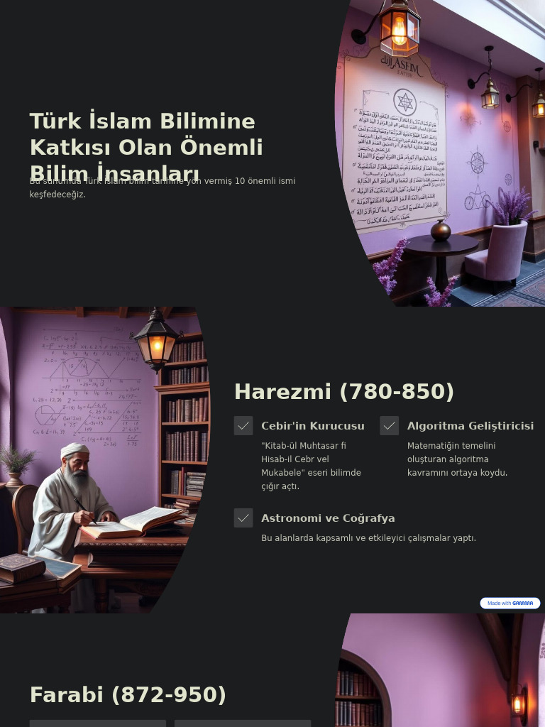 Turk Islam Bilimine Katkisi Olan Onemli Bilim Insanlari | PDF