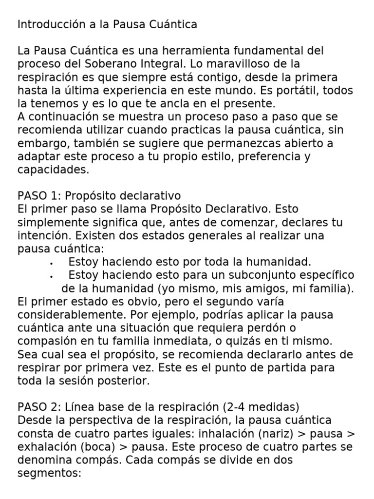 Introducción A La Pausa Cuántica | PDF | Meditación