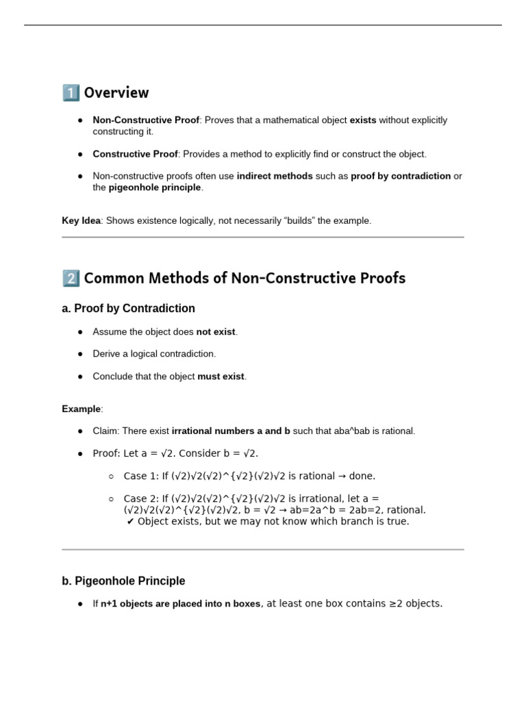 Non-Constructive Proofs Explained | PDF | Mathematical Proof | Mathematics