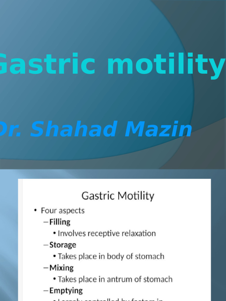 Gastric Motility 111 | PDF