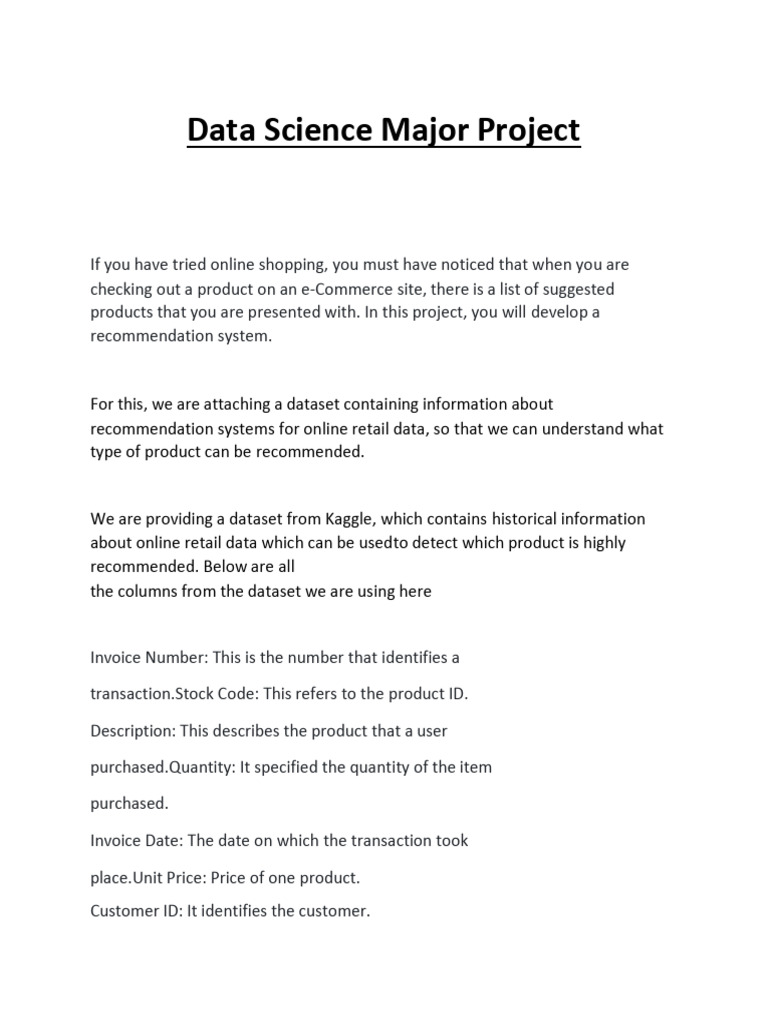 Data Science Major Project | PDF