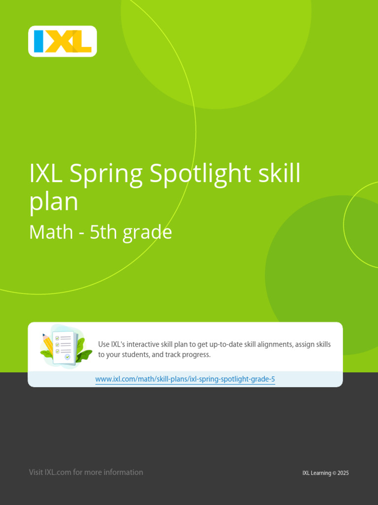 Ixl Spring Spotlight Grade 5 | PDF | Arithmetic | Discrete Mathematics