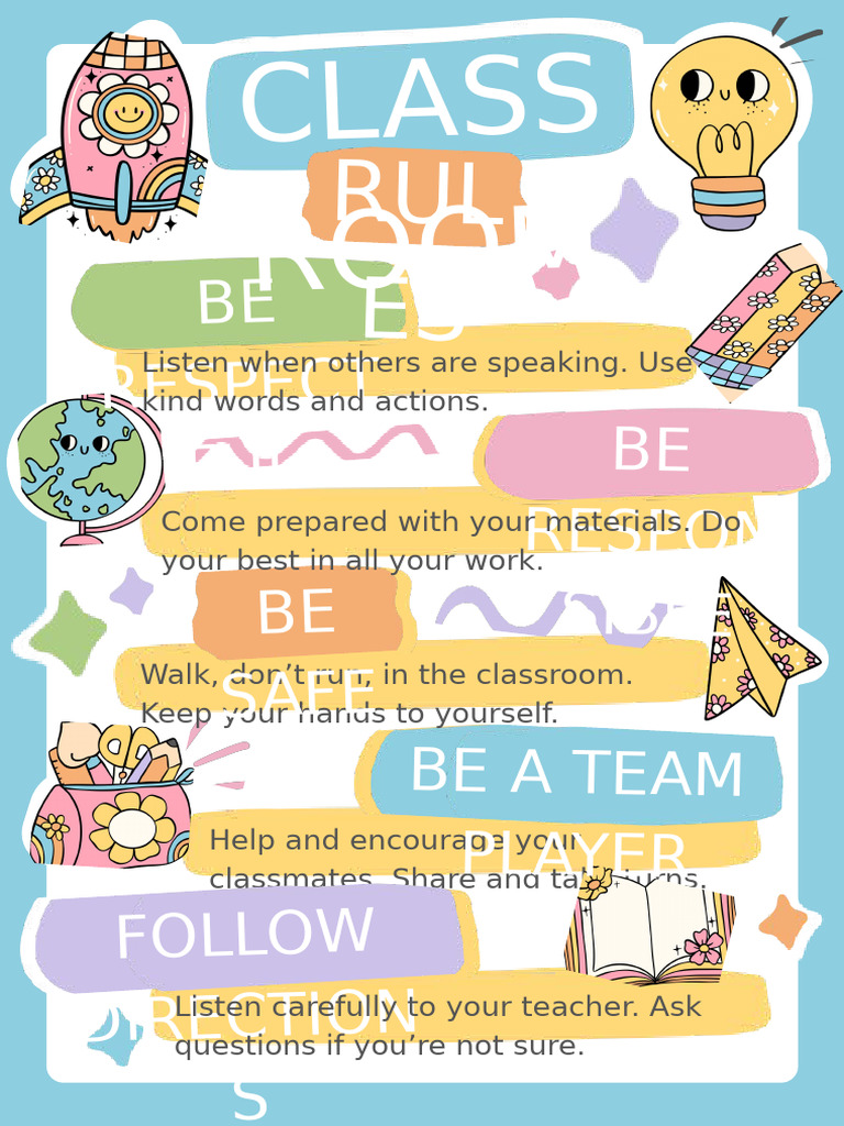 Classroom Rules Poster | PDF | Classroom | Learning