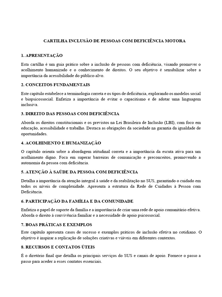 Inclusão de Pessoas com Deficiência Motora | PDF | Acessibilidade ...