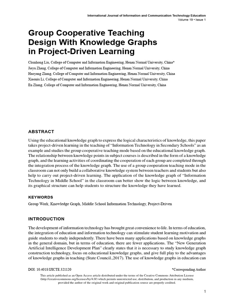 Group Cooperative Teaching Design With Knowledge G | PDF | Teaching ...