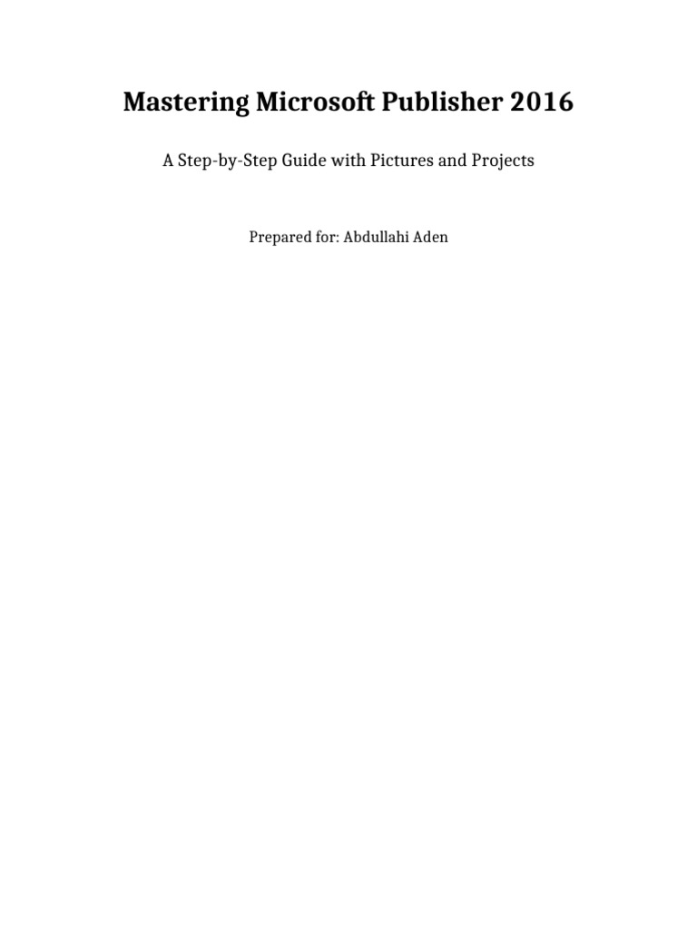Microsoft Publisher 2016 Guide | PDF | Page Layout | Software