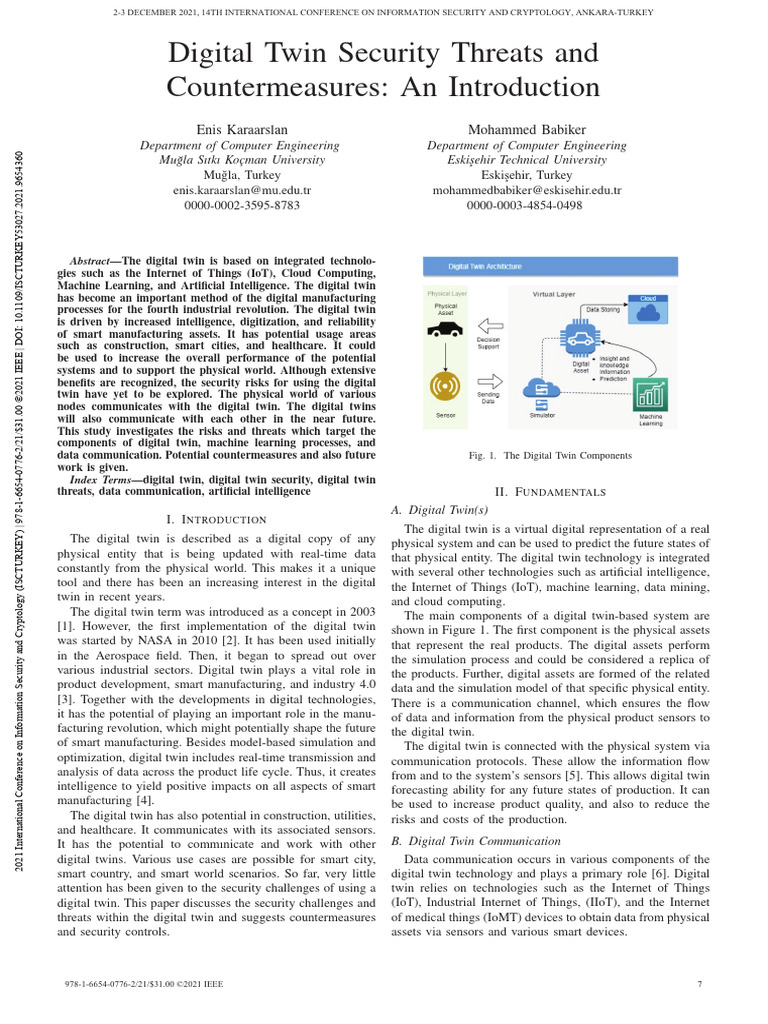 Digital Twin Security Threats and Countermeasures An Introduction | PDF ...