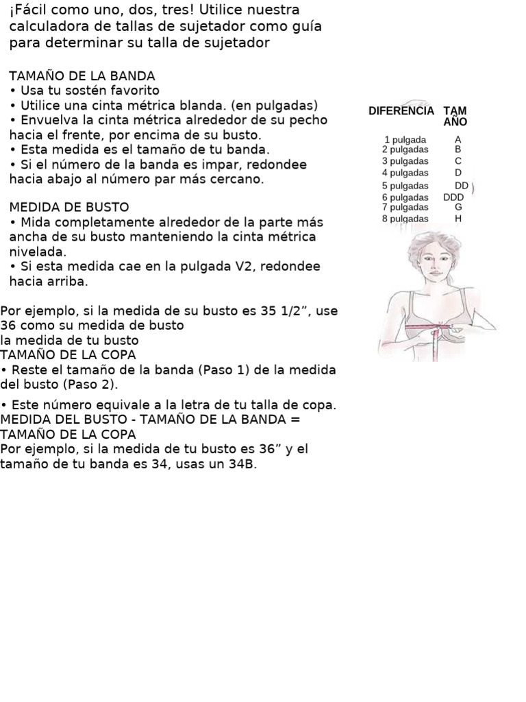Metodo para Obtener Medidas de Brasier | PDF | Sostén | Longitud