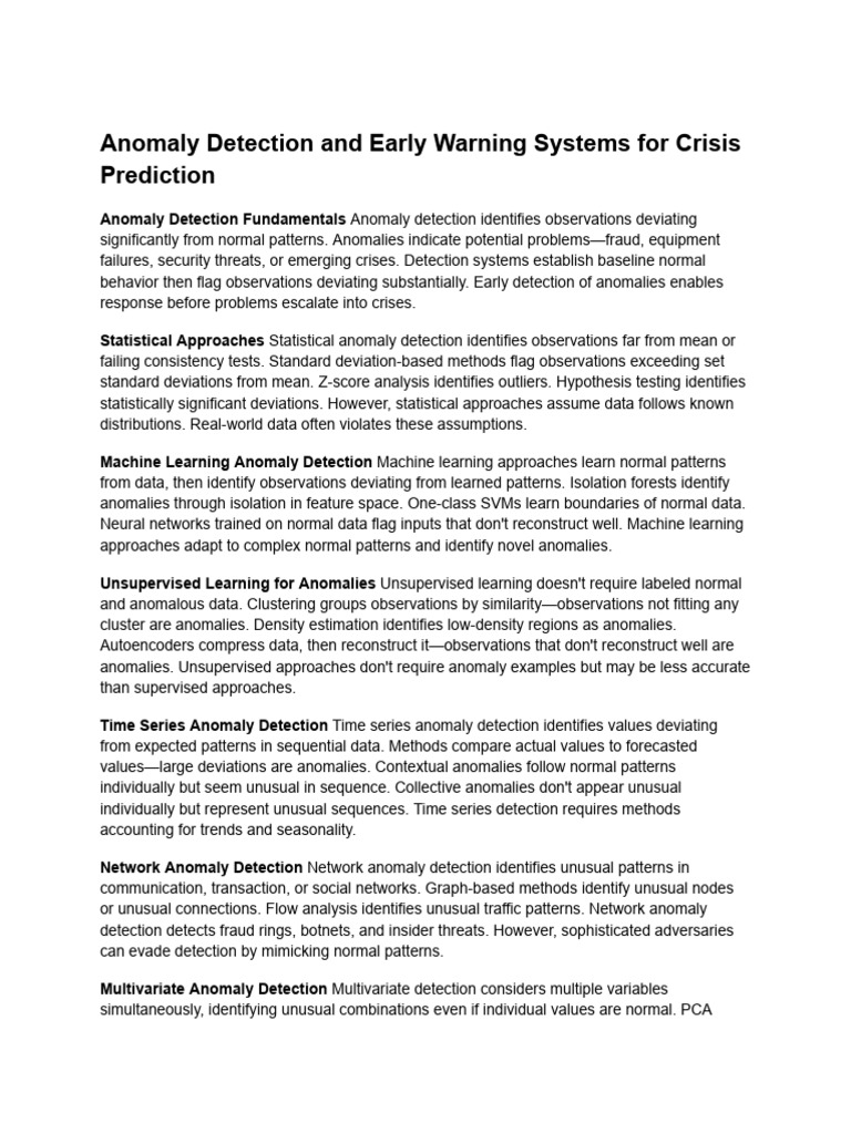 Anomaly Detection for Crisis Prediction | PDF | Machine Learning ...