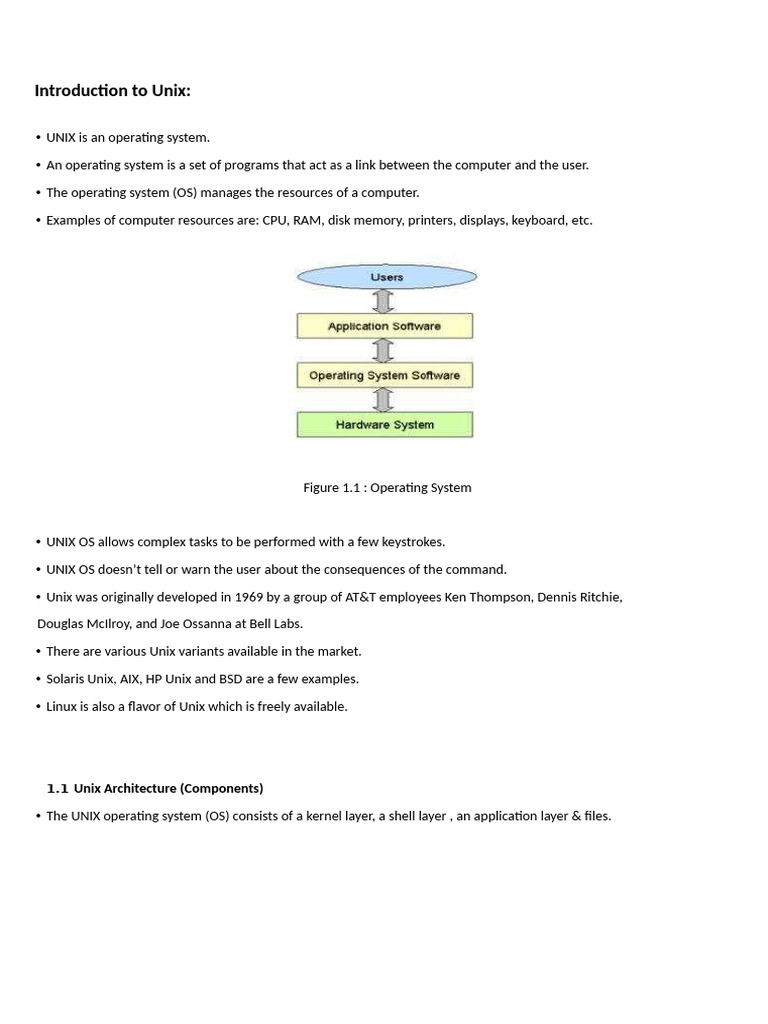 Class 1 | PDF | Operating System | Unix