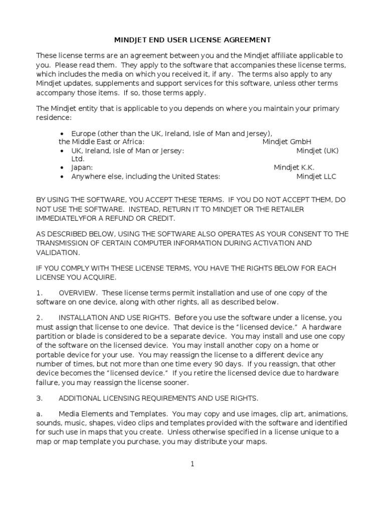 Mindjet Installed Software EULA en | PDF | Damages | License