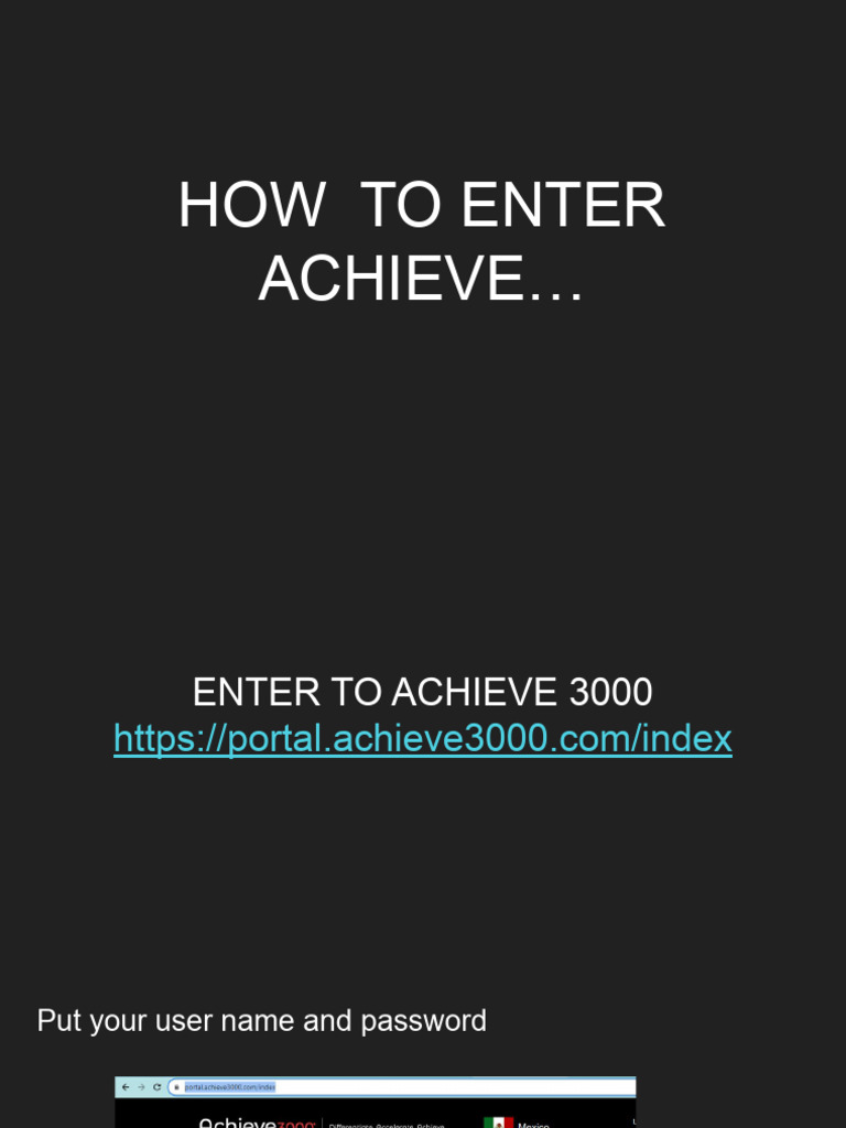 Achieve 3000 Entry Guide | PDF