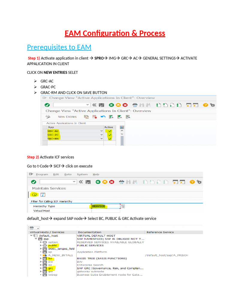 EAM Configuration Steps Guide | PDF | Software | Computing