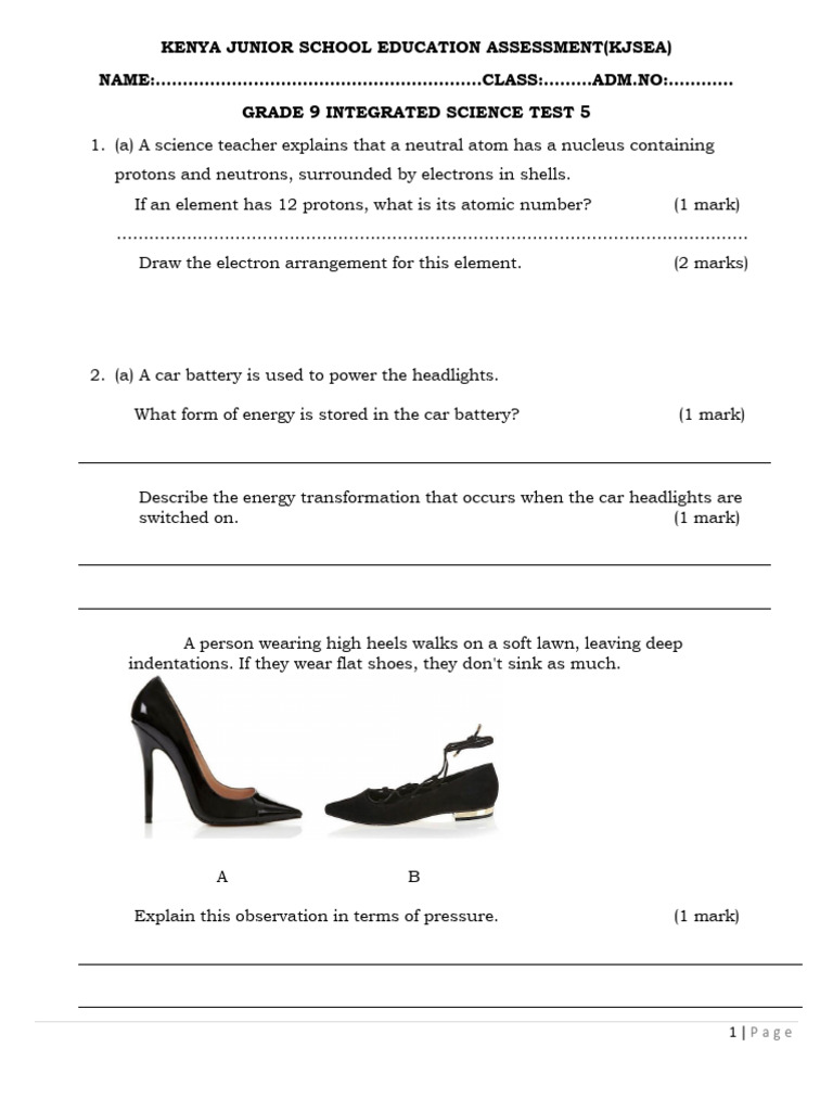 Integrated Science Test 5 | PDF
