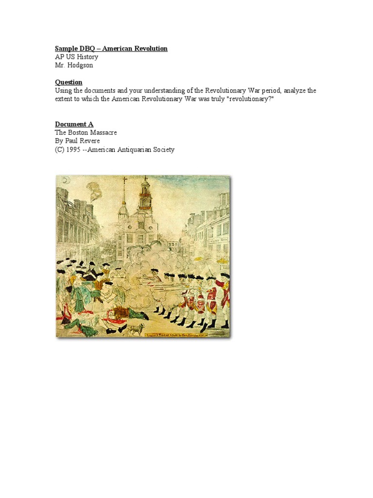 Sample DBQ - American Revolution | Download Free PDF | American ...