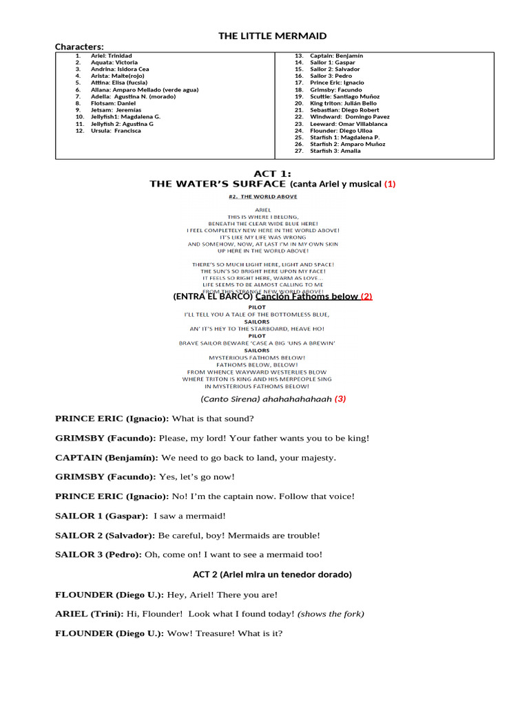 The Little Mermaid Script