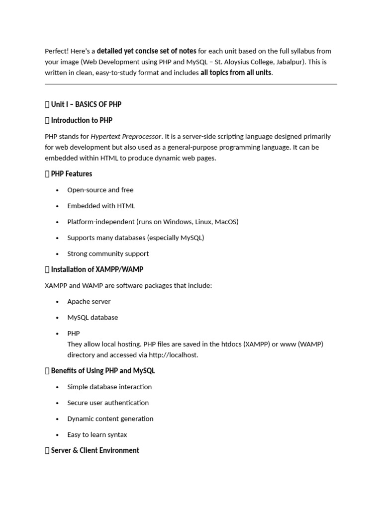PHP and MySQL Web Development Notes | PDF | Php | World Wide Web