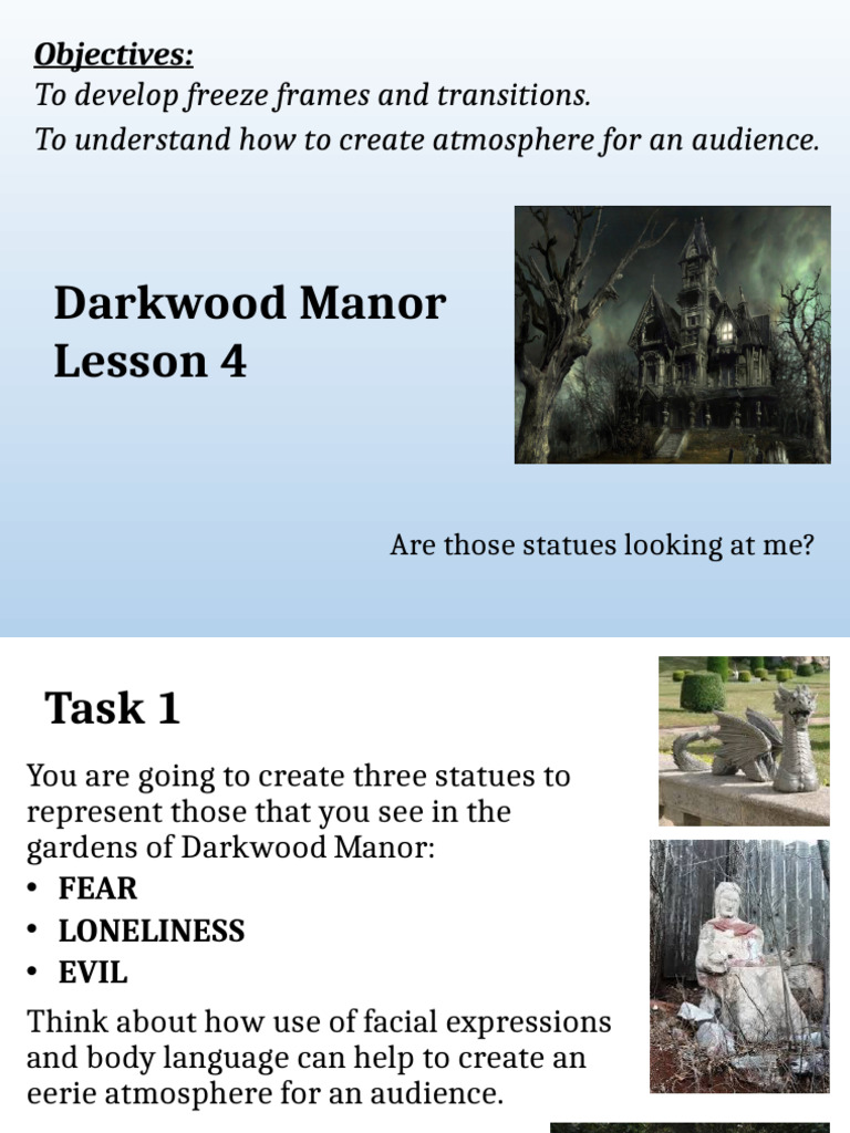 Darkwood Manor: Creating Eerie Atmosphere | PDF