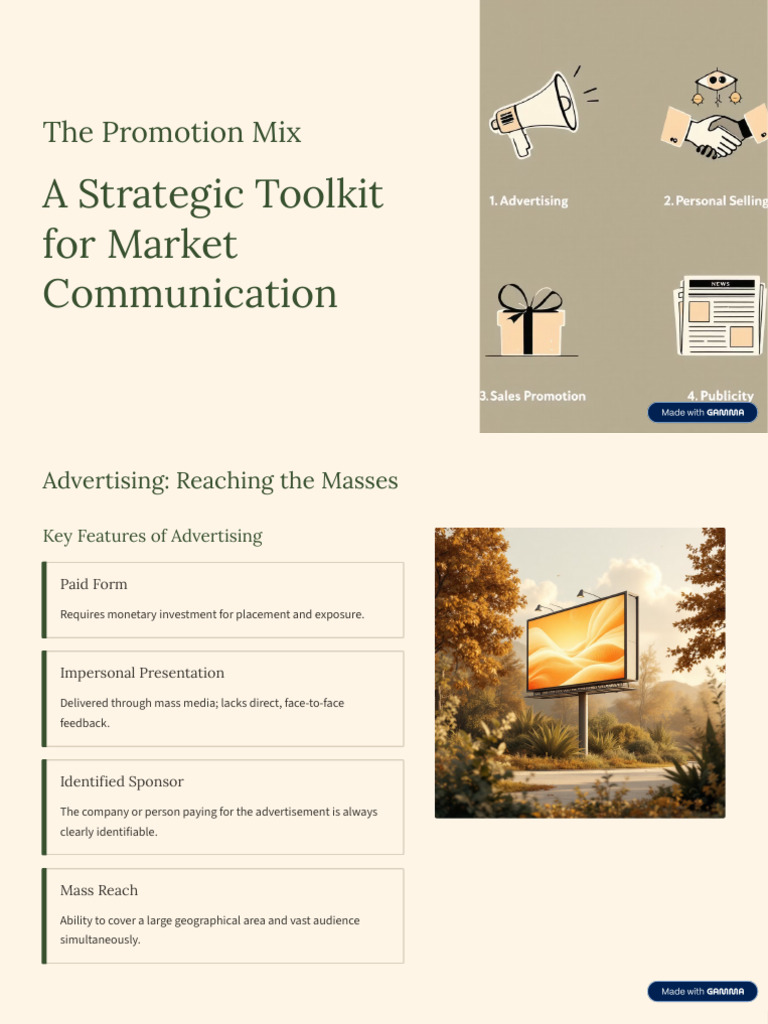 The Promotion Mix PPT - MHK PDF | PDF | Advertising | Business Economics